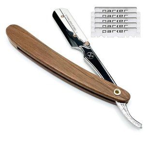 Grooming | Walnut Wood Handle Straight Edge Barber Razor With Stainless ...